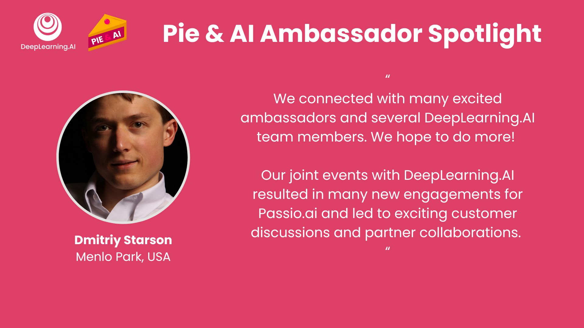 2023 Pie & AI Ambassador Spotlight: Dmitriy Starson