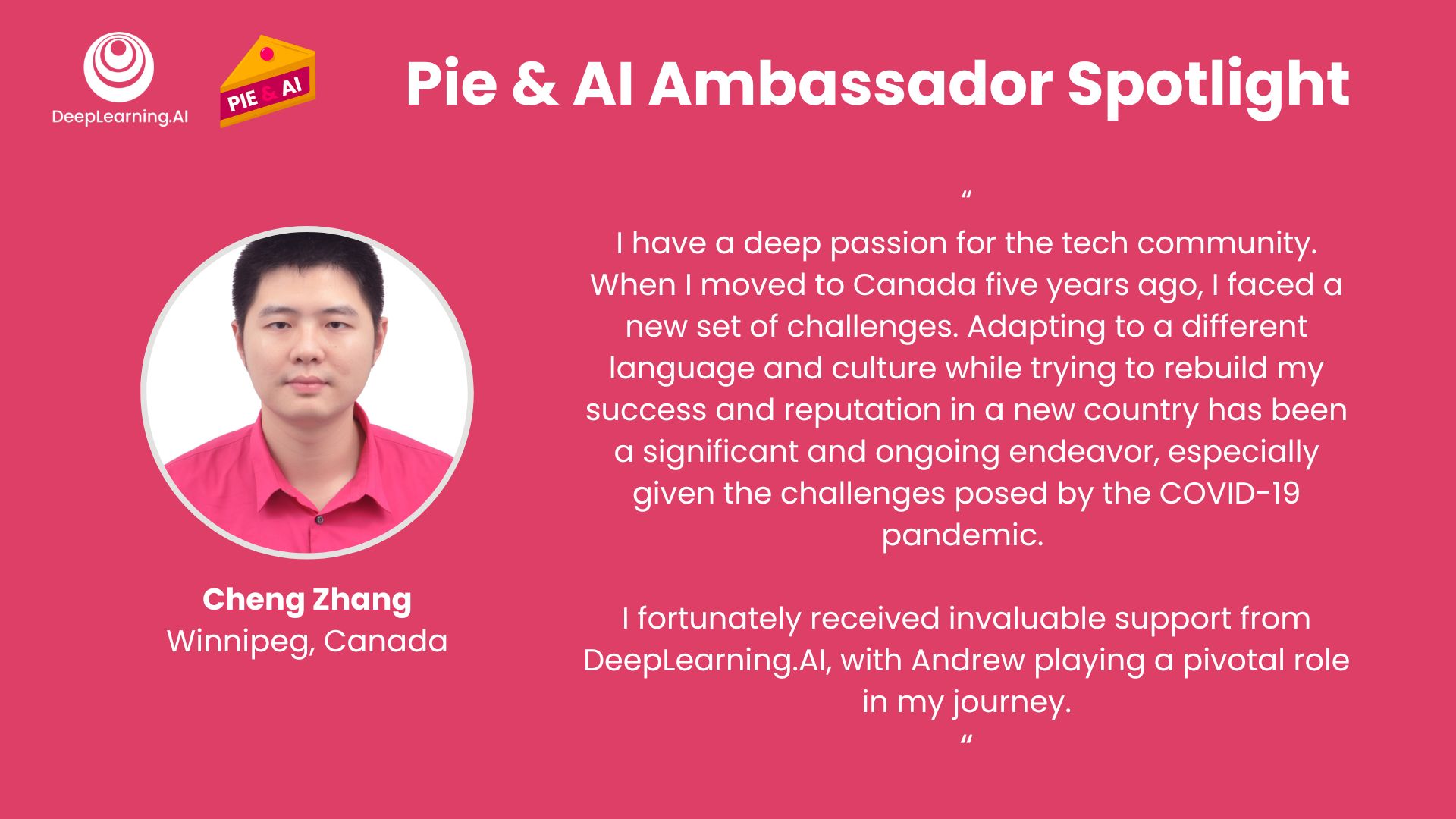 2023 Pie & AI Ambassador Spotlight: Cheng Zhang